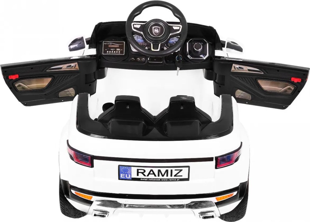 Ramiz Elektrické autíčko Rapid Racer pro děti, bílé SUV + dálkové ovládání