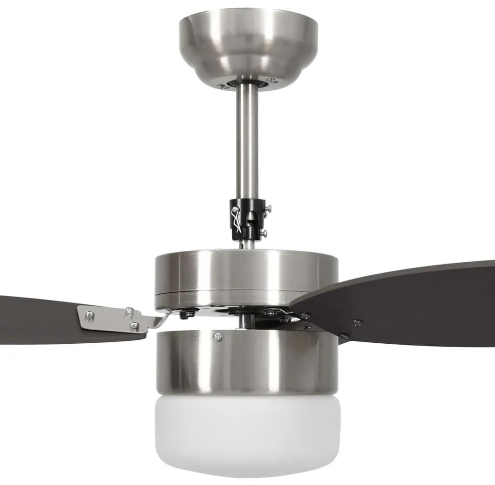 vidaXL Stropní ventilátor světlo a dálkový ovladač 76 cm tmavě hnědý