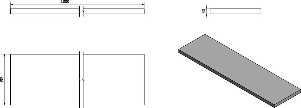 Sapho Avice AV185 deska 180 x 50 cm dub starobílý