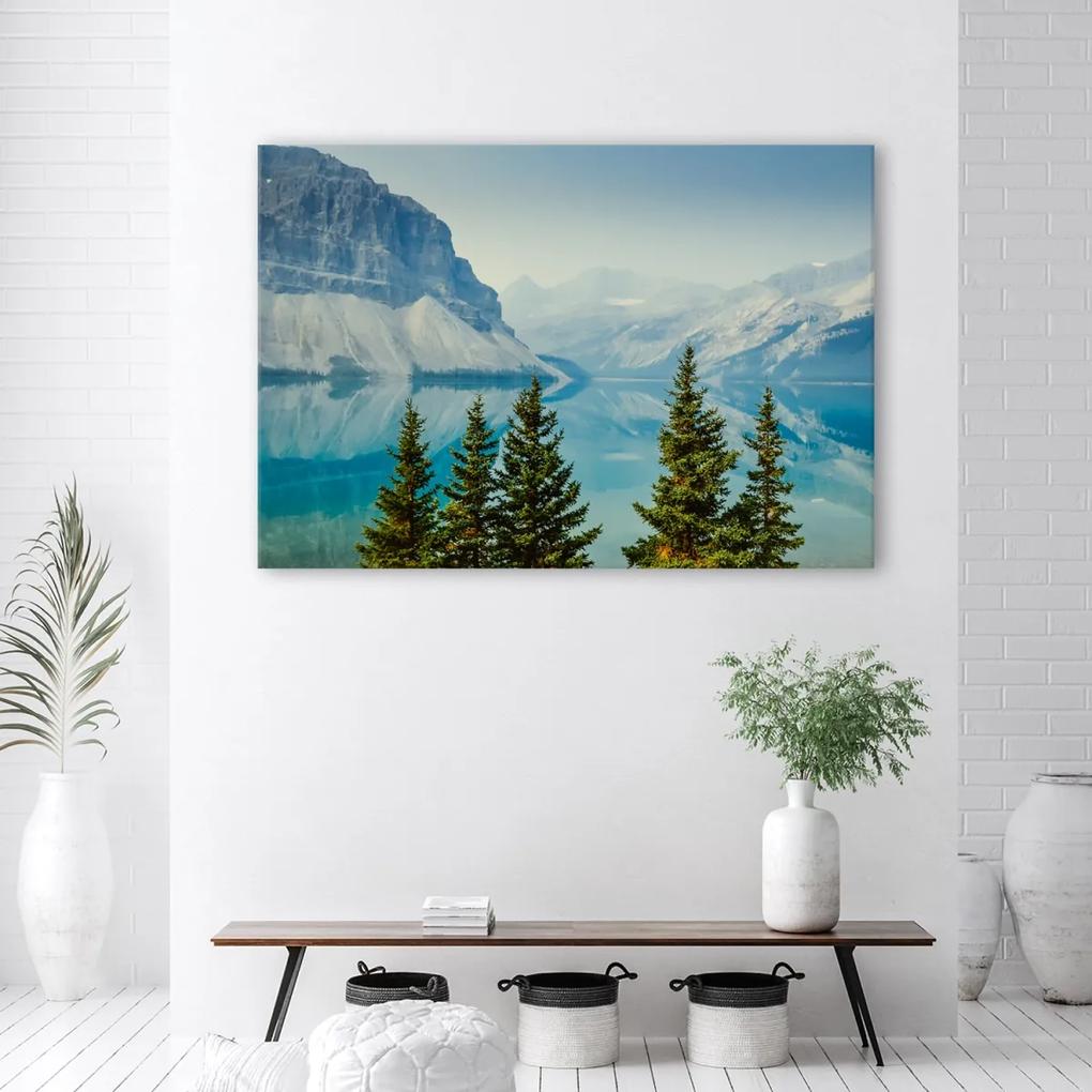 Obraz na plátně, Mountains Lake Natura - 90x60 cm