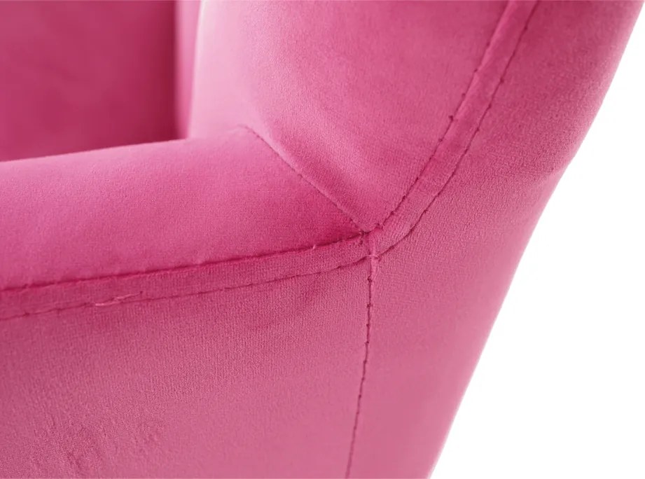 Designové otočné křeslo, růžová Velvet látka / černá, KOMODO