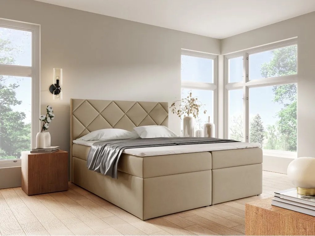Eka Kontinentální čalouněná postel DIAMOND - Trinity (90x200 cm) Barva látky Trinity: Světle růžová (Trinity 2319)