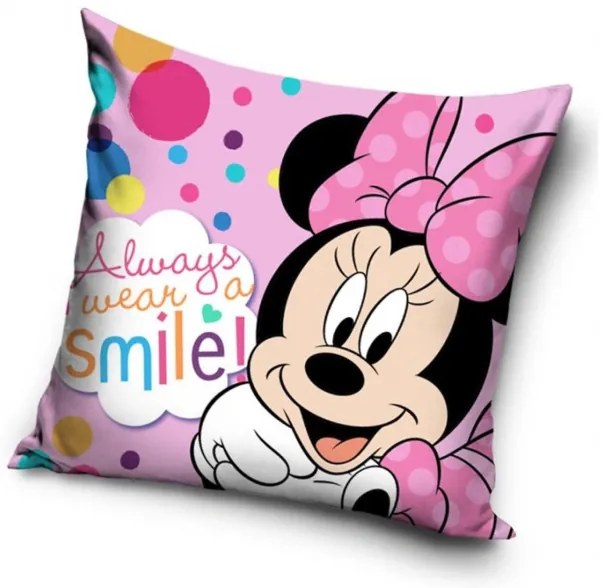 Carbotex Povlak na polštářek Minnie Always Smile 40x40 cm
