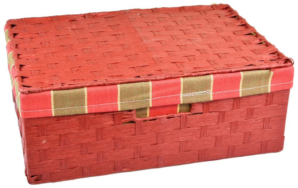 Vingo Úložný box s víkem červený Rozměry (cm): 40x27, v. 15