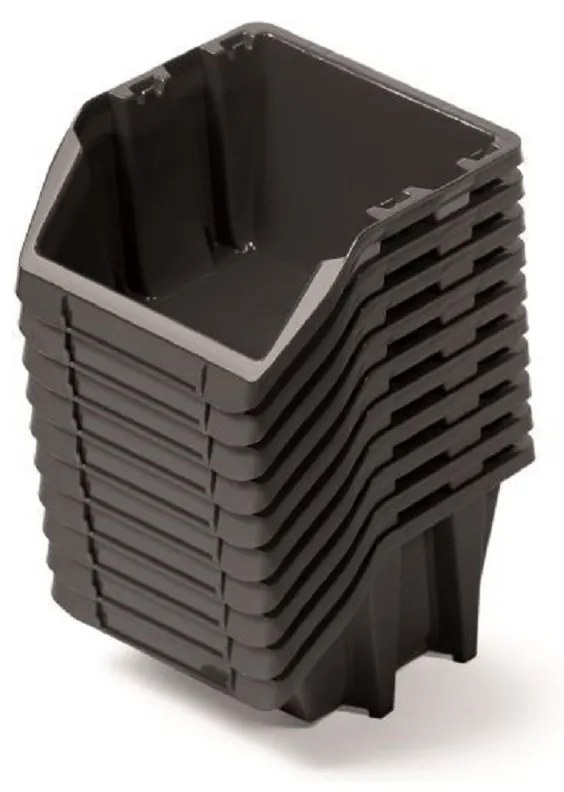 PROSPERPLAST Set úložných boxů 10ks BINEER SHORT 118x98x70 mm černý