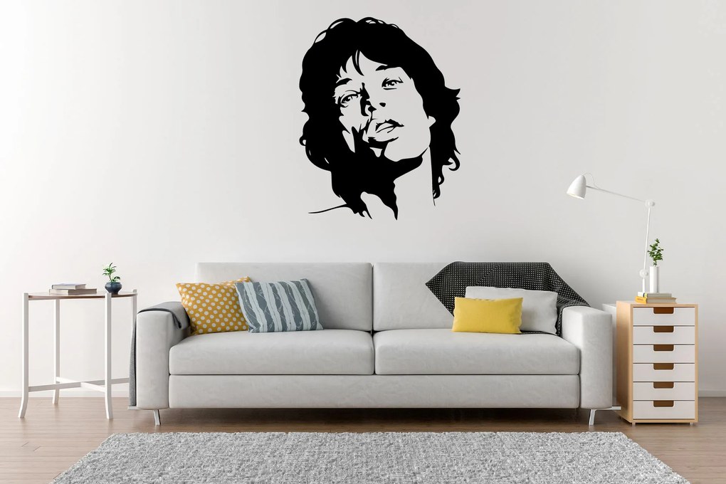 Lepy.cz Samolepka na zeď Mick Jagger Velikost (šířka x výška): 45x57cm, Barevná varianta: Černá