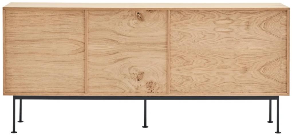 Antracitově šedá dubová komoda Teulat Yoko 180 x 45 cm