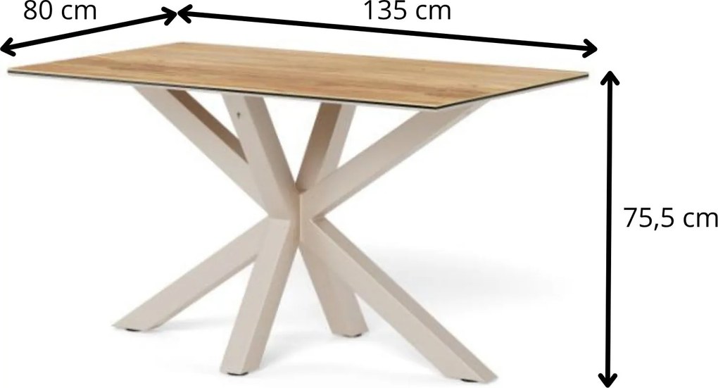 Jídelní stůl Heaven 135 cm dub divoký/kašmír