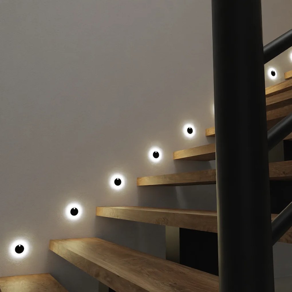 Schodišťové LED svítidlo Oti, 1x LED 0,6w, 3000k, b, pohybový senzor