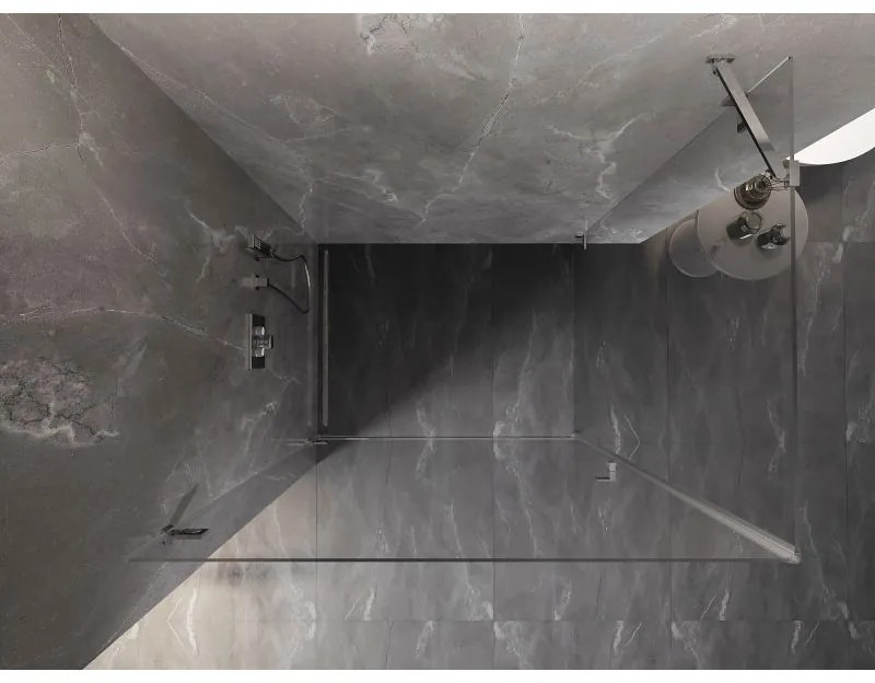 Mexen Lunar-B, výklopný sprchový kout levý 100 x 80 cm, 8mm čiré sklo, chromový profil, 832-100-080-01-00-L