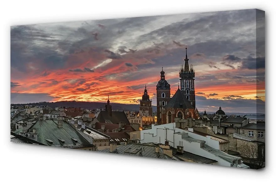 Obrazy na plátně Krakow Sunset panorama 140x70 cm