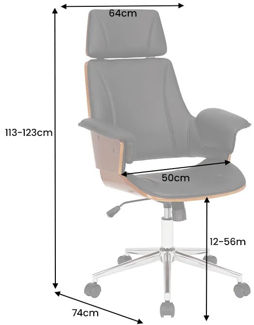 Designová kancelářská židle Uriela ořech / černá