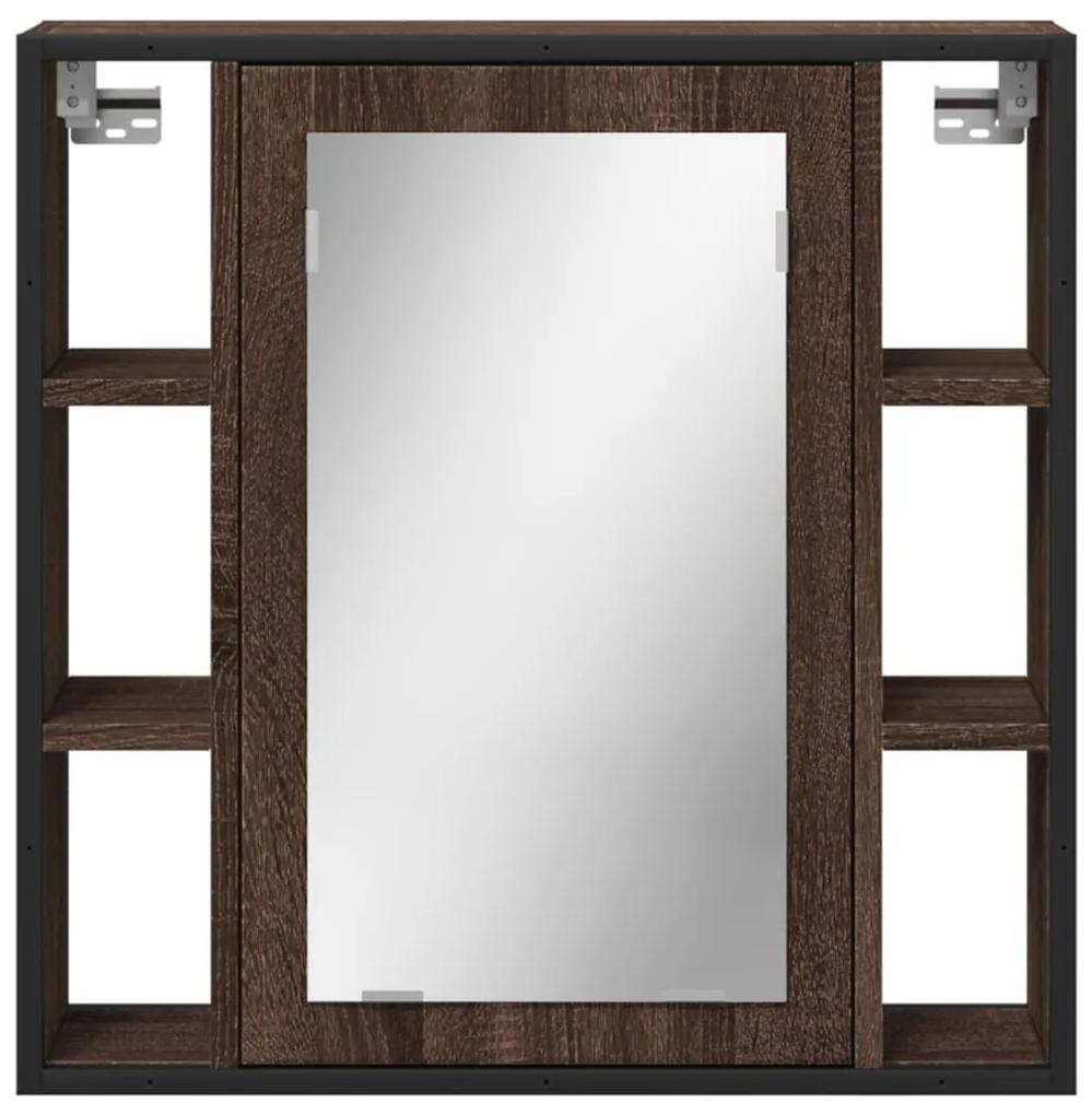 Koupelnová skříňka se zrcadlem hnědý dub 60x16x60 cm kompozit