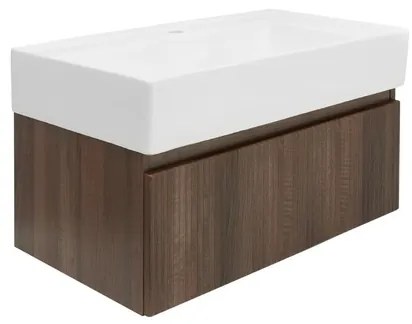 Koupelnová skříňka s umyvadlem SAT Evolution 78x30x44,8 cm ořech mat SATEVO80NAU2