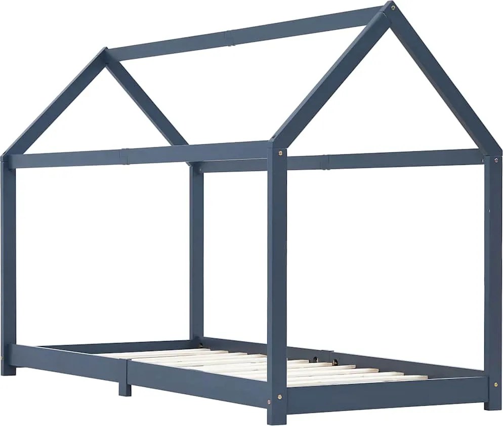 Rám dětské postele šedý masivní borové dřevo 90 x 200 cm 283354