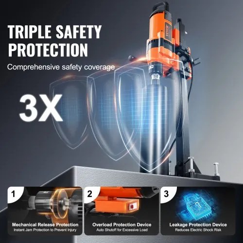 Jádrová vrtačka 2–30 cm Diamantová jádrová vrtací souprava s průměrem 3500 W