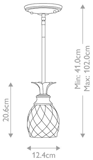 Hinkley HK-PLANTATION-MP-BB - Lustr na tyči PLANTATION 1xE27/60W/230V zlatá