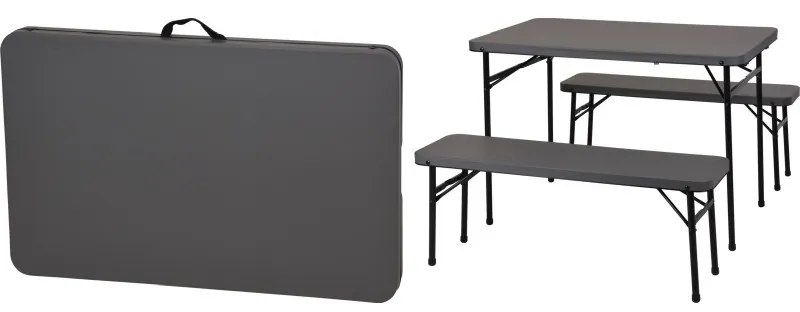 PROGARDEN Campingový set stůl + lavice PROGARDEN skládací KO-CM1000020