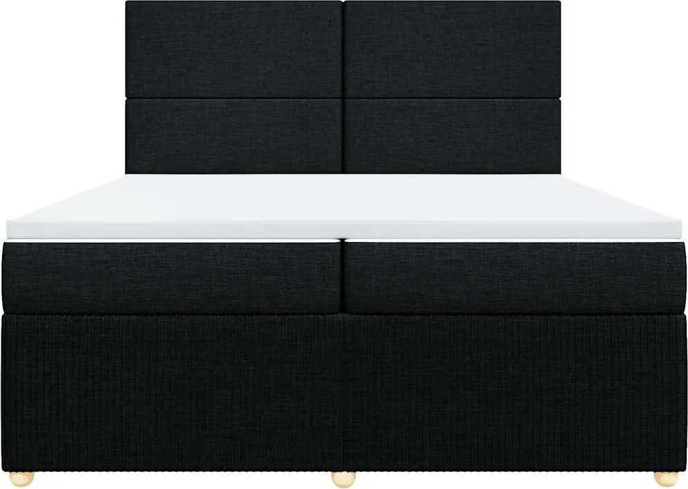 Box spring postel s matrací černá 200x200 cm textil 3294458