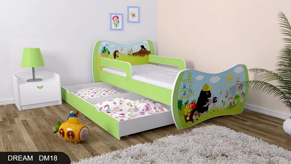 Dětská postel Dream vzor 18 160x80 cm zelená