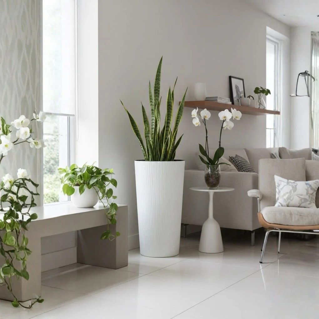 PLASTOVÝ KVĚTINÁČ URBANIKA ECO 75X41 CM BÍLÁ