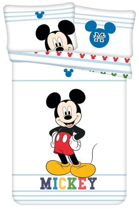 JERRY FABRICS Povlečení do postýlky Mickey colors Bavlna, 100/135, 40/60 cm