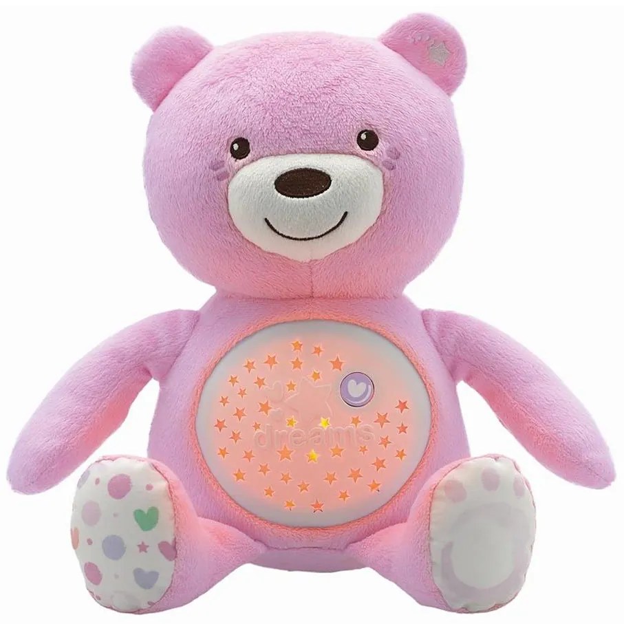 Chicco - Projektor s melodií BABY BEAR 3xAAA růžová