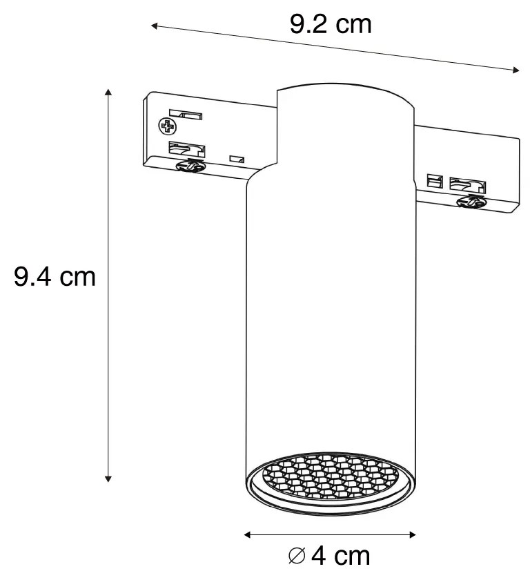 Moderní bodové svítidlo černé pro 1fázový kolejnicový systém GU10 35mm - Slimline Nubee Honey