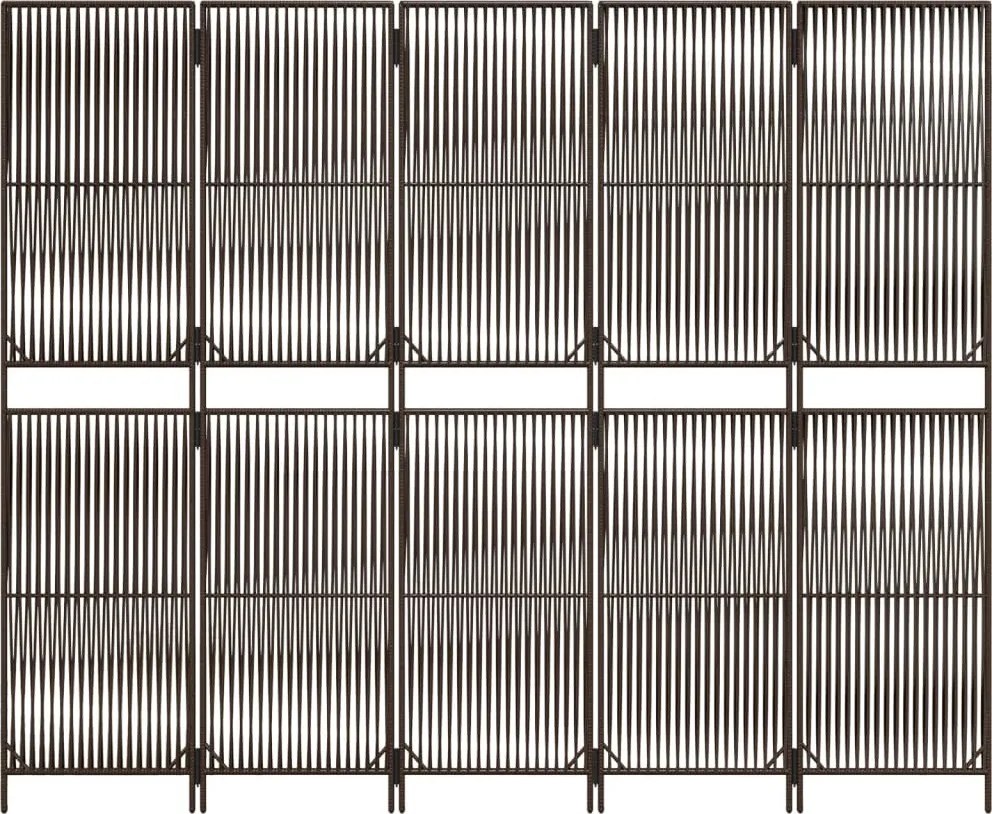 vidaXL Dělicí stěna 5 panelů polyratan [365399] Barva: Černá