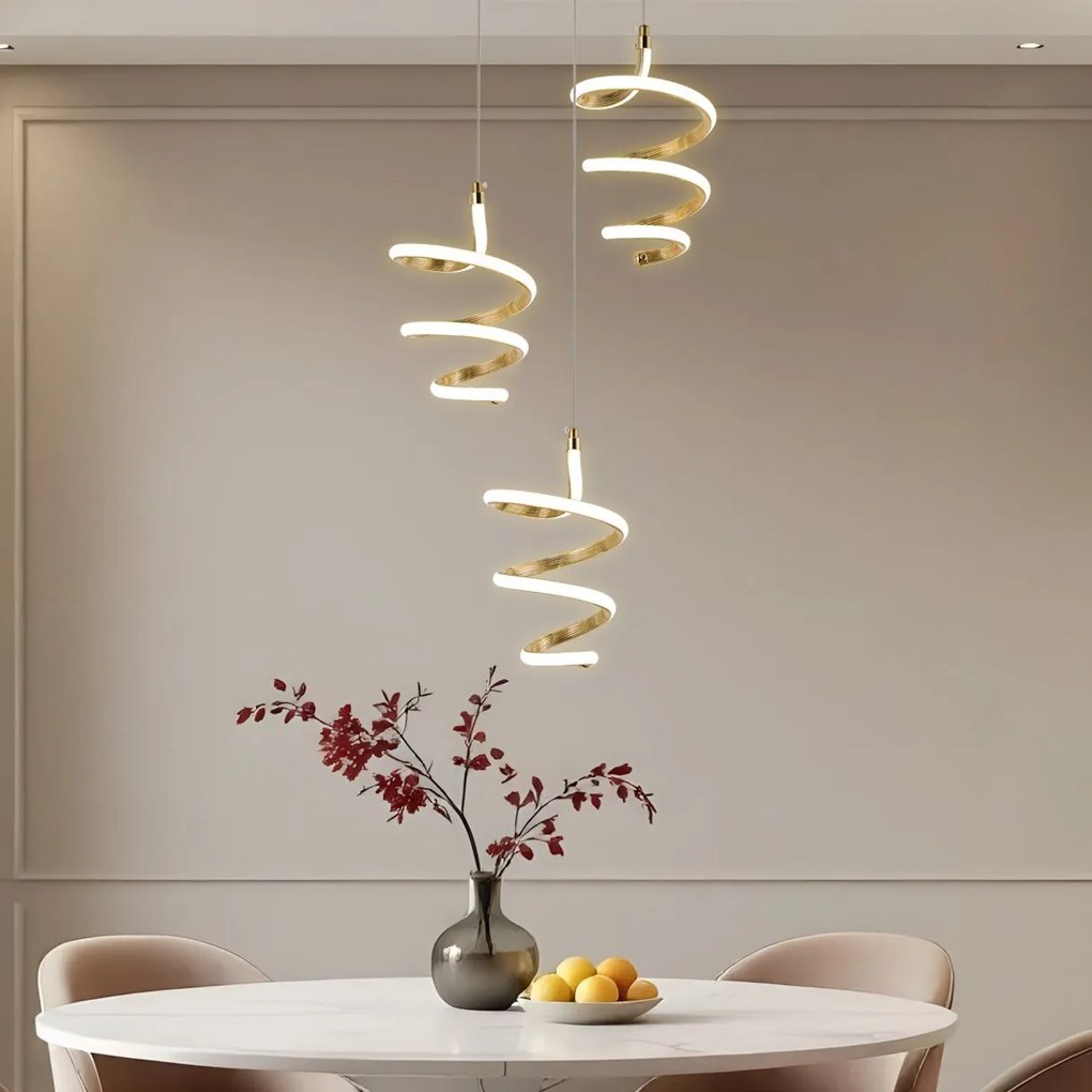 Toolight Toolight, LED závěsné svítidlo 3x20W, 4000K, 4000lm, G075-3CPR, zlatá, OSW-08661