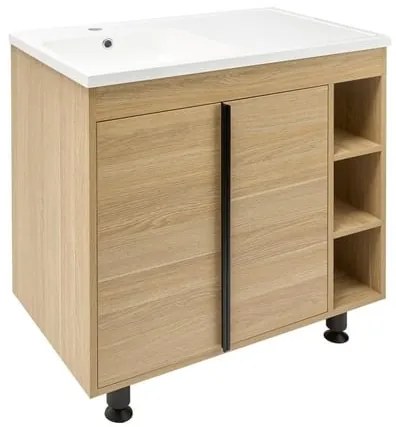 Koupelnová skříňka s umyvadlem Naturel Lucca 79x70x45 cm dub mat LUCCA80D