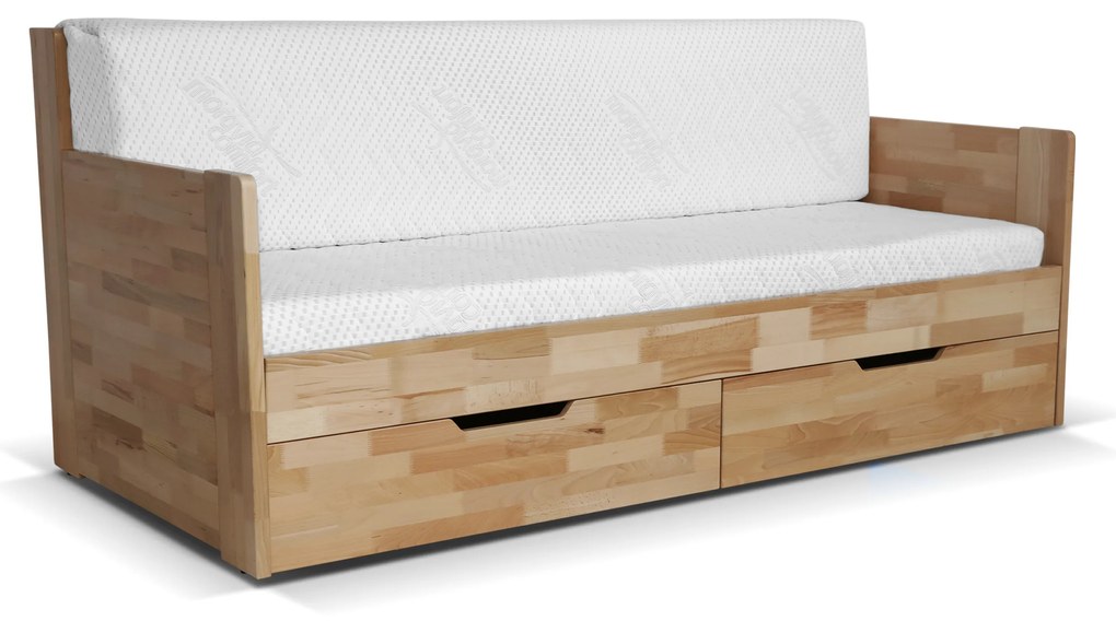 Rozkládací postel Kvadro C Zvolte možnost matrace: Bez matrace, Barva dřeva: Rustikální