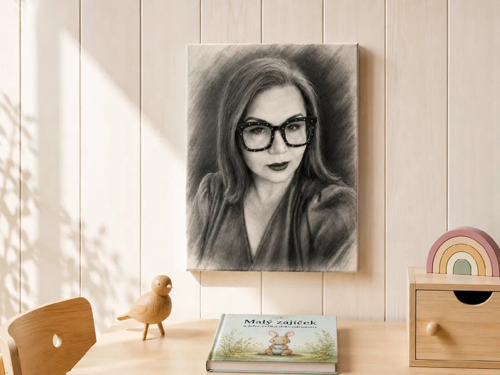 Foto obraz z vlastní fotky na plátno – Nostalgická skica a uhel