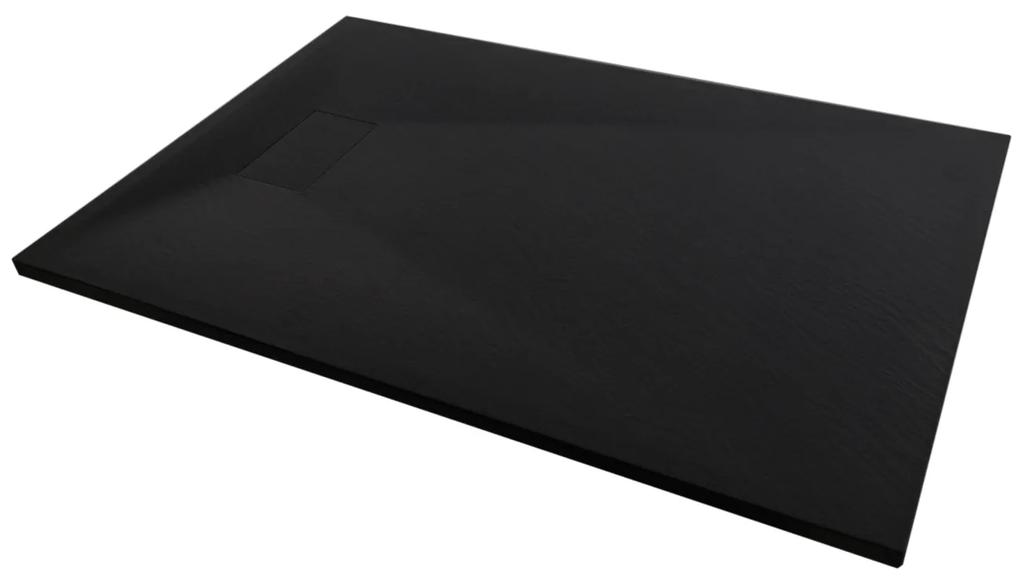 CERANO - Sprchová vanička obdélníková Gusto - černá matná - 100x80 cm