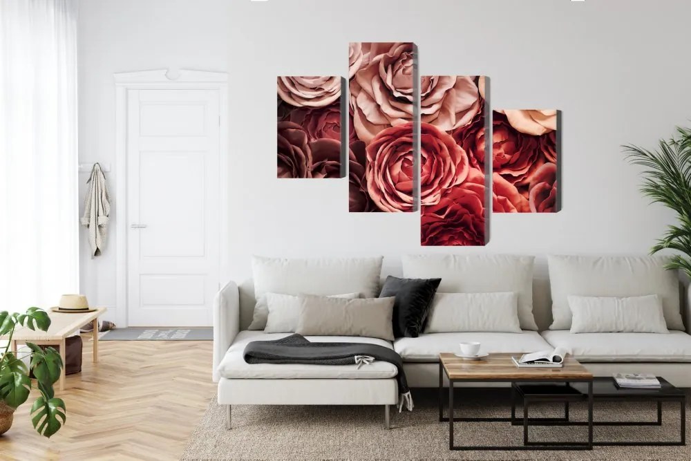 Vícedílný obraz Barevné Květiny Zblízka 3D Nedostatek Nedostatek Plátno Canvas 240x150