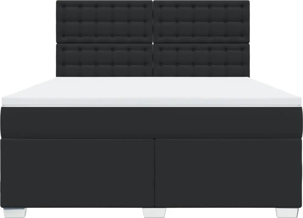 Box spring postel s matrací černá 180x200 cm umělá kůže 3293032