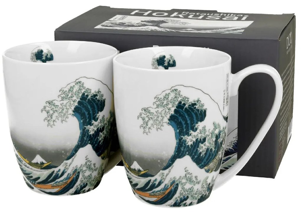 Porcelánový hrnek Hokusai The Great Wave 350 ml sada 2ks
