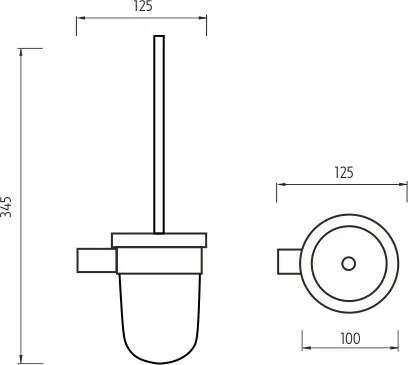 Nimco Toaletní WC kartáč BORMO černá - BRC 11094WN-90