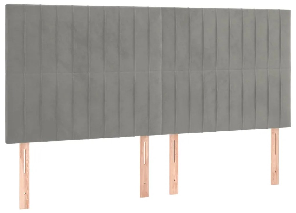 Box spring postel s matrací světle šedá 200x200 cm samet,  3137983