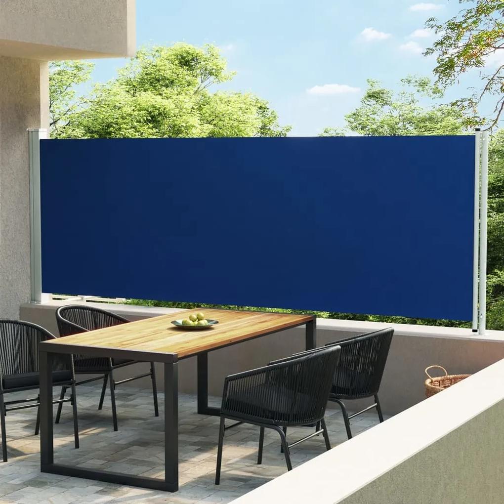 vidaXL Zatahovací boční markýza/zástěna na terasu 160x600 cm [317959] Barva: Modrá