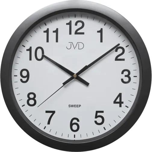 Černé plastové nástěnné netikající tiché hodiny JVD sweep HP611.2