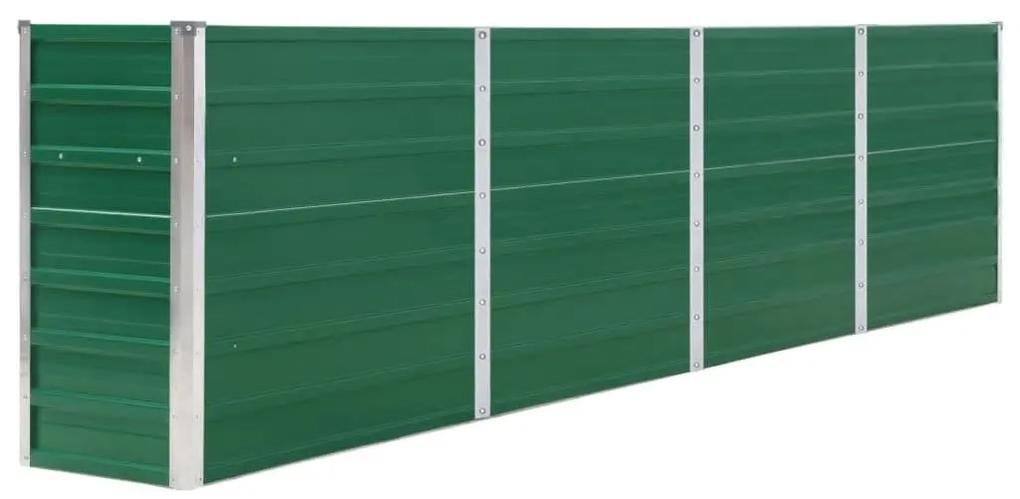 vidaXL Vyvýšený záhon 320 x 40 x 77 cm pozinkovaná ocel zelený