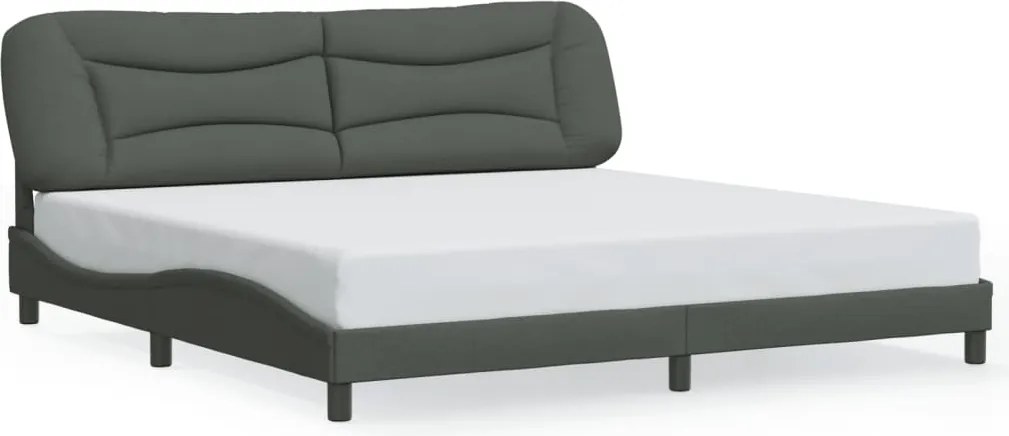 Rám postele s LED bez matrace Hvar Tmavě šedá 200x200 cm Látka 3213726
