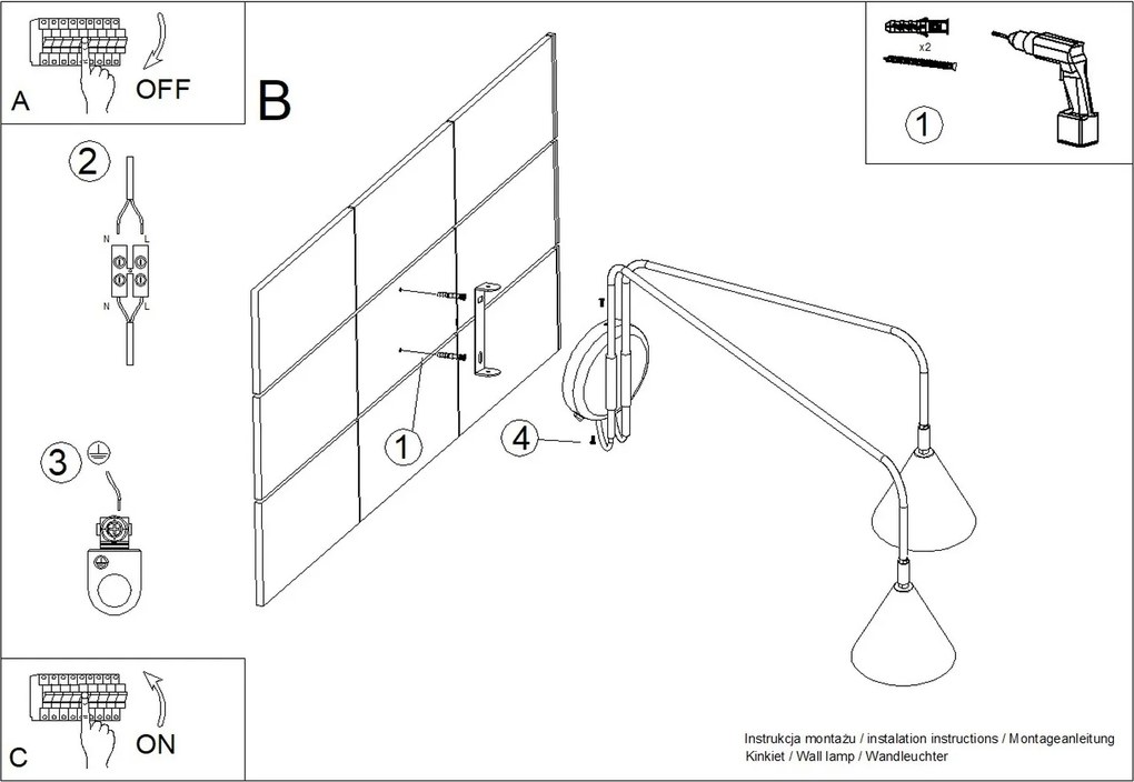 Sollux Lighting Nástěnné svítidlo NOX 2 olivově zelené s vypínačem