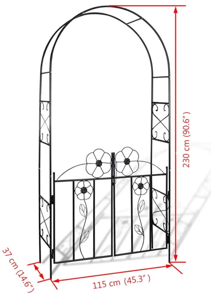 vidaXL Zahradní oblouk dveře