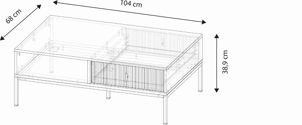 Konferenční stolek Maggiore 104 cm černý/zlatý II