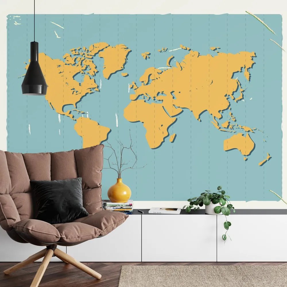 Fototapeta Mapa Světa Retro Strukturální vinyl 104x70.5