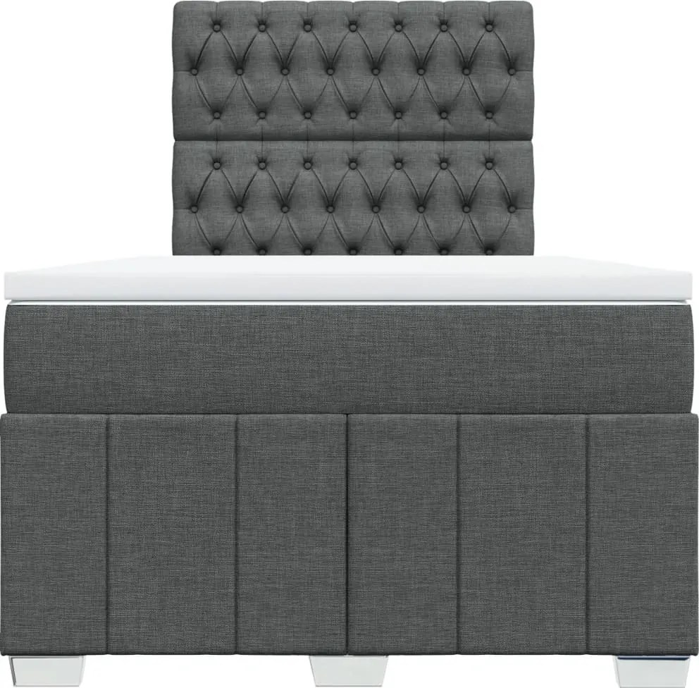 Box spring postel s matrací tmavě šedá 120x190 cm textil 3291615