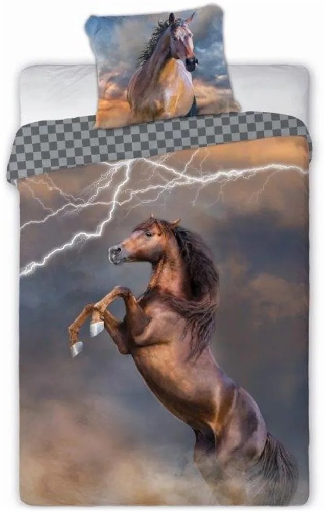 Bavlněné ložní povlečení kůň Arabský plnokrevník - 100% bavlna - 70 x 90 cm + 140 x 200 cm
