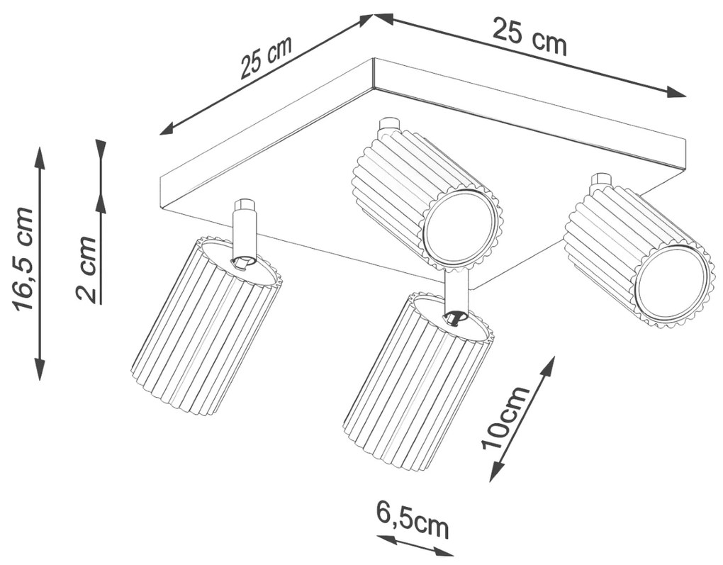 Sollux Lighting Stropní svítidlo KARBON 4 Černá